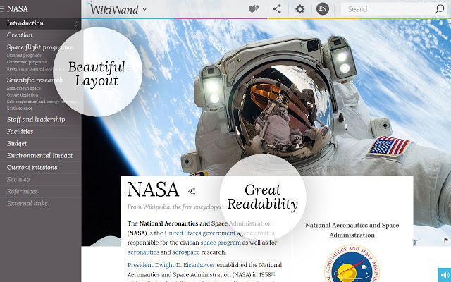 Get a table of contents and optimized layout in Wikipedia with WikiWand ...